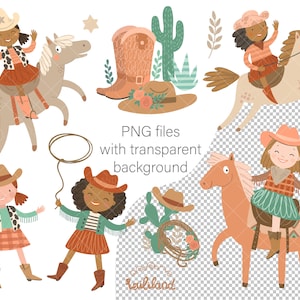 Cowboy Cowgirl Bundle, Cowboy Clipart, Cowgirl Clipart, Girl Clip Art ...