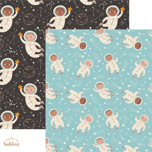 Space Digital Paper, Little Astronaut Seamless Pattern Set, Space ...