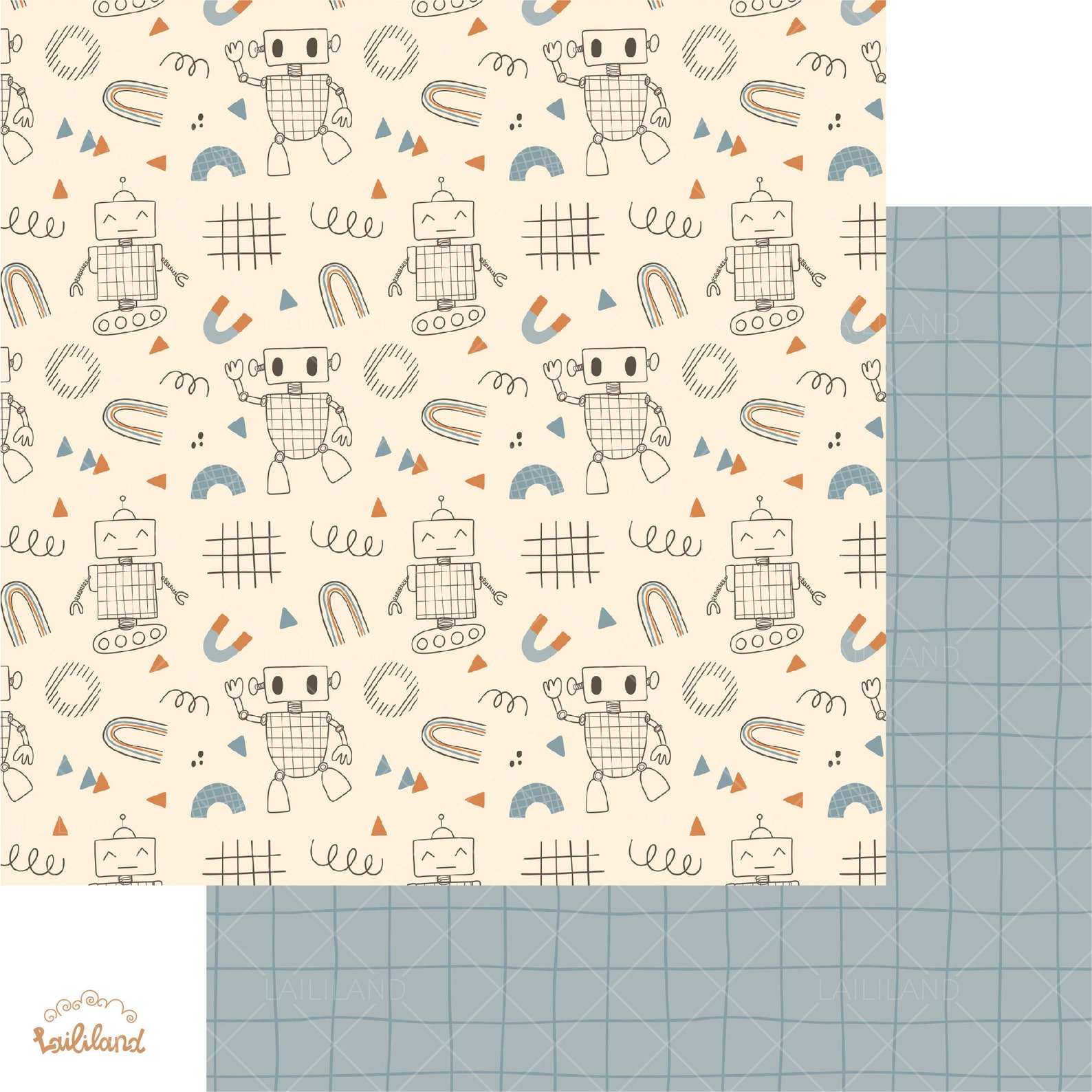 Robot Digital Paper Seamless Pattern Cute Robots Digital - Etsy