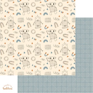 Robot Digital Paper, Seamless Pattern, Cute Robots Digital Background ...