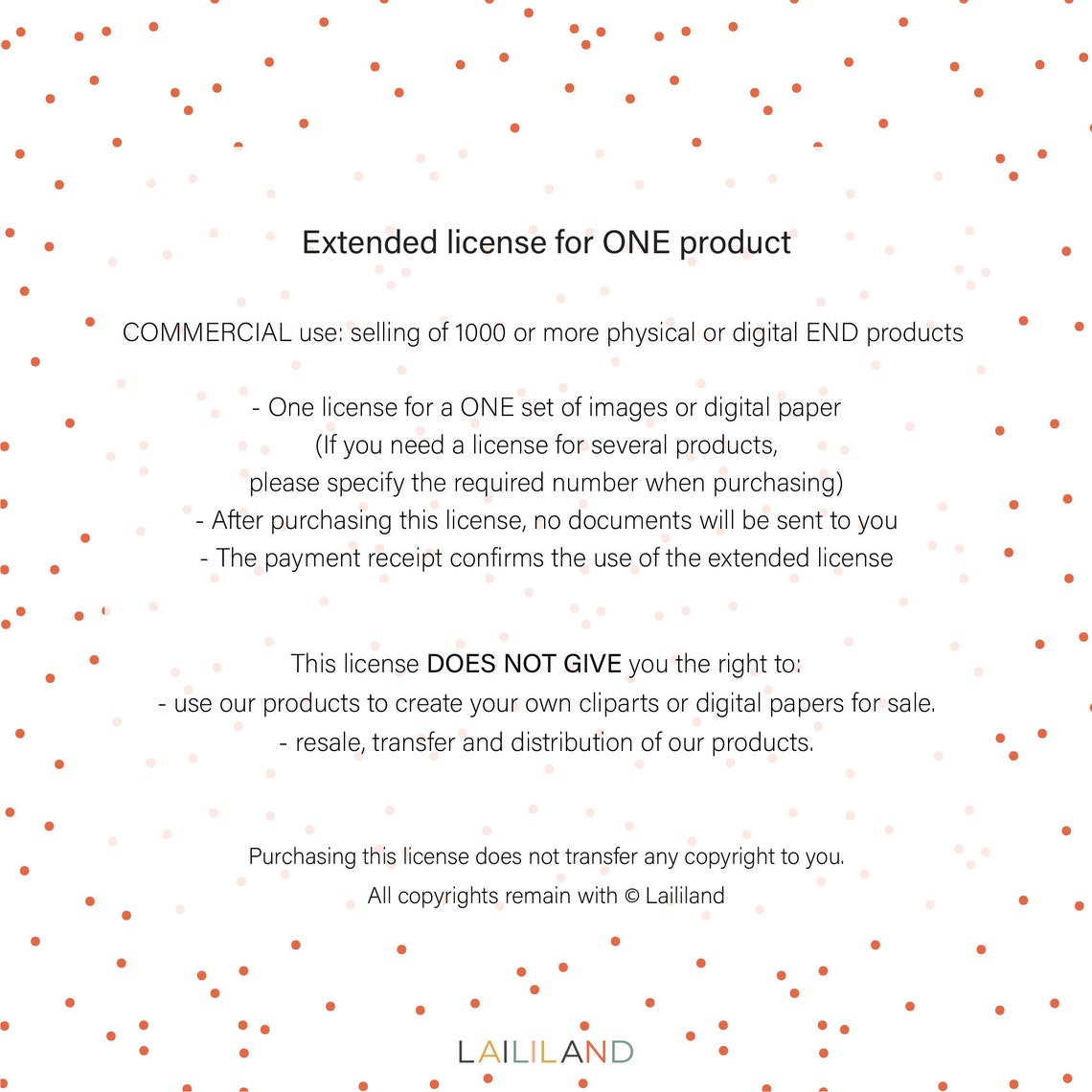 Extended License for ONE Product Commercial Use by Laililand | Etsy