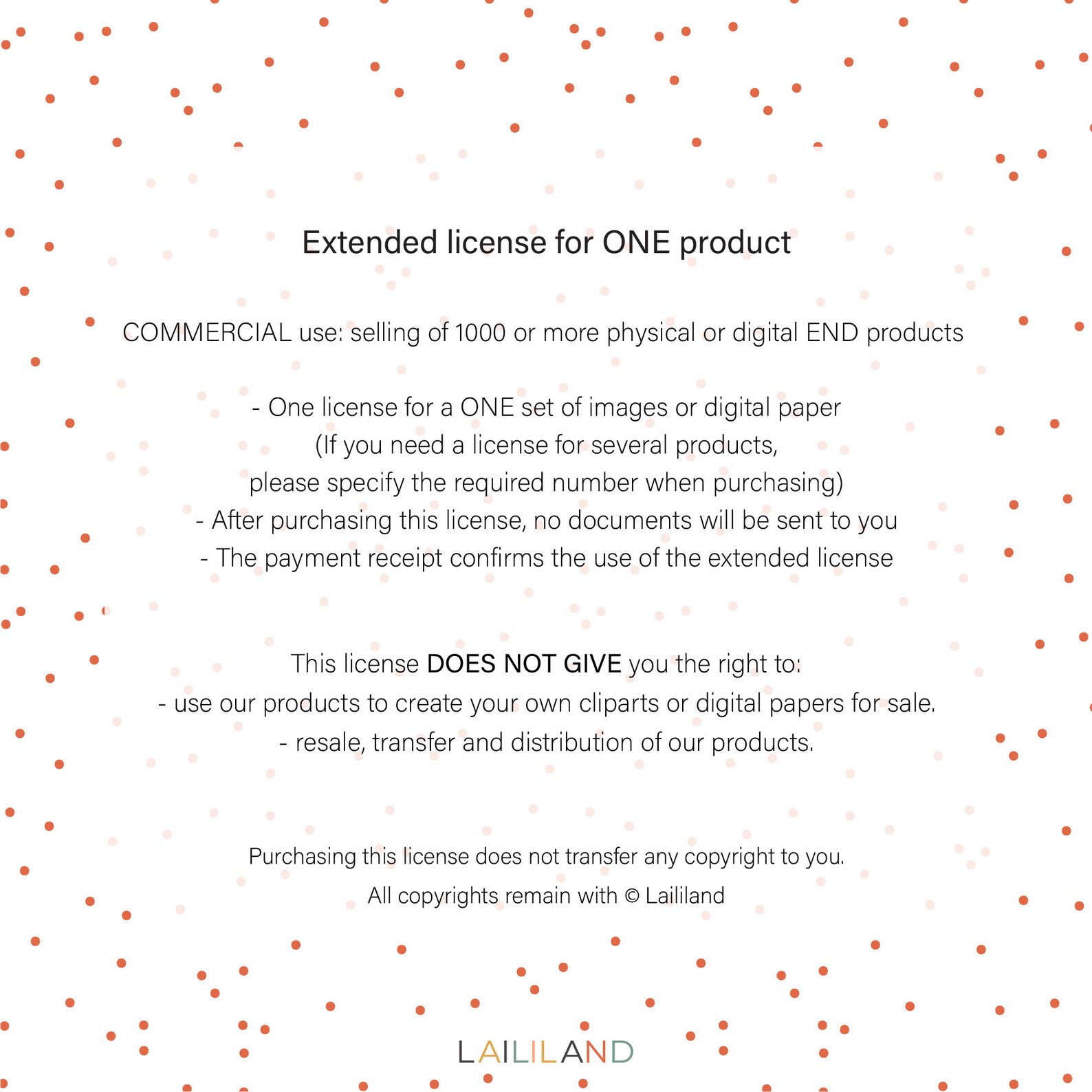 Extended License for ONE Product Commercial Use by Laililand | Etsy
