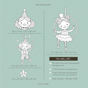 Circus Black and White Clipart Carnival Doodle Png Files Circus Kids ...