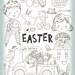 Easter Black and White Clipart, Easter Kids Doodle Clip Art, Easter ...