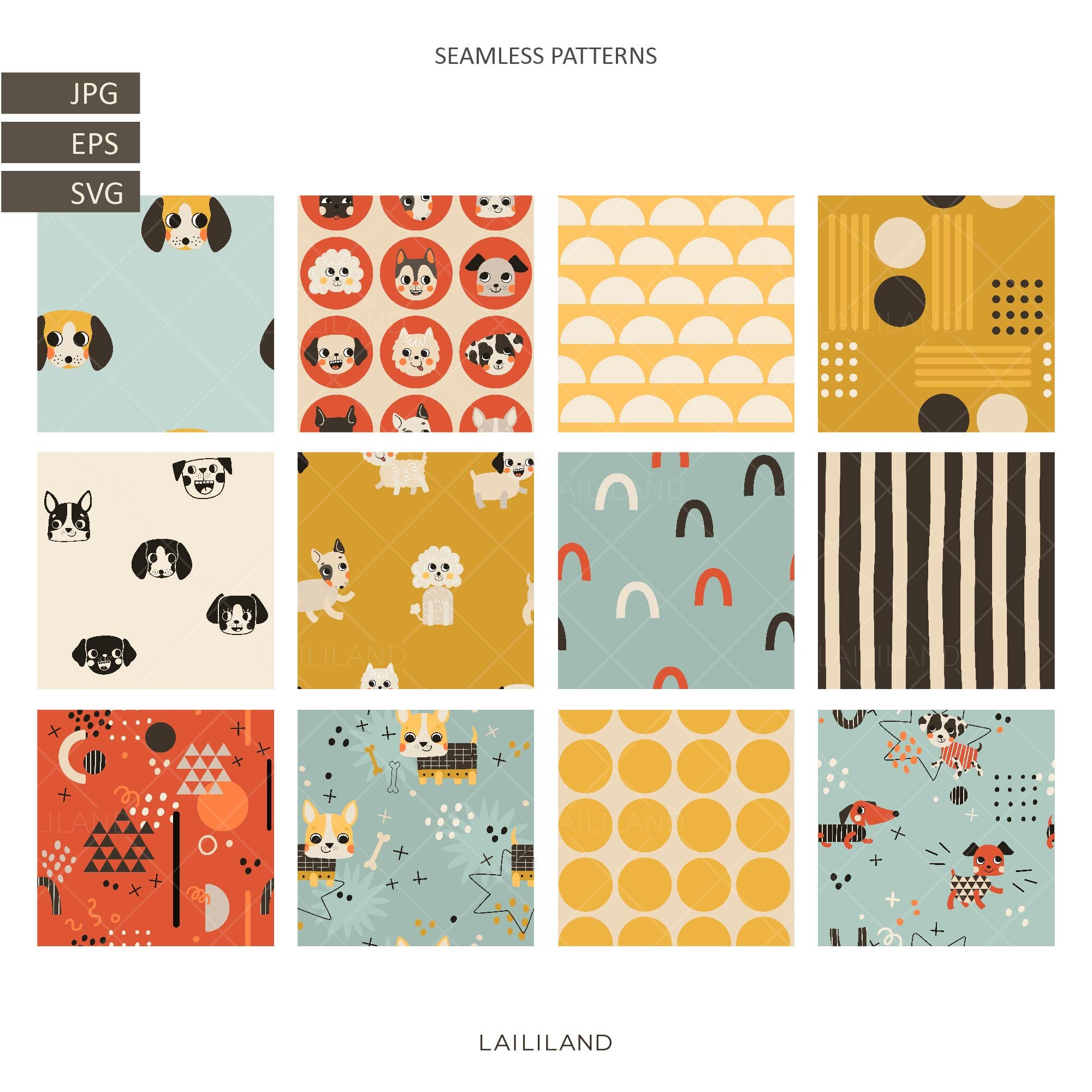 Dogs Bundle Cute Puppy Dogs Clipart Dog Digital Paper Dog - Etsy