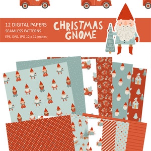 Christmas Gnome Seamless Pattern: Winter Digital Paper (digital ...
