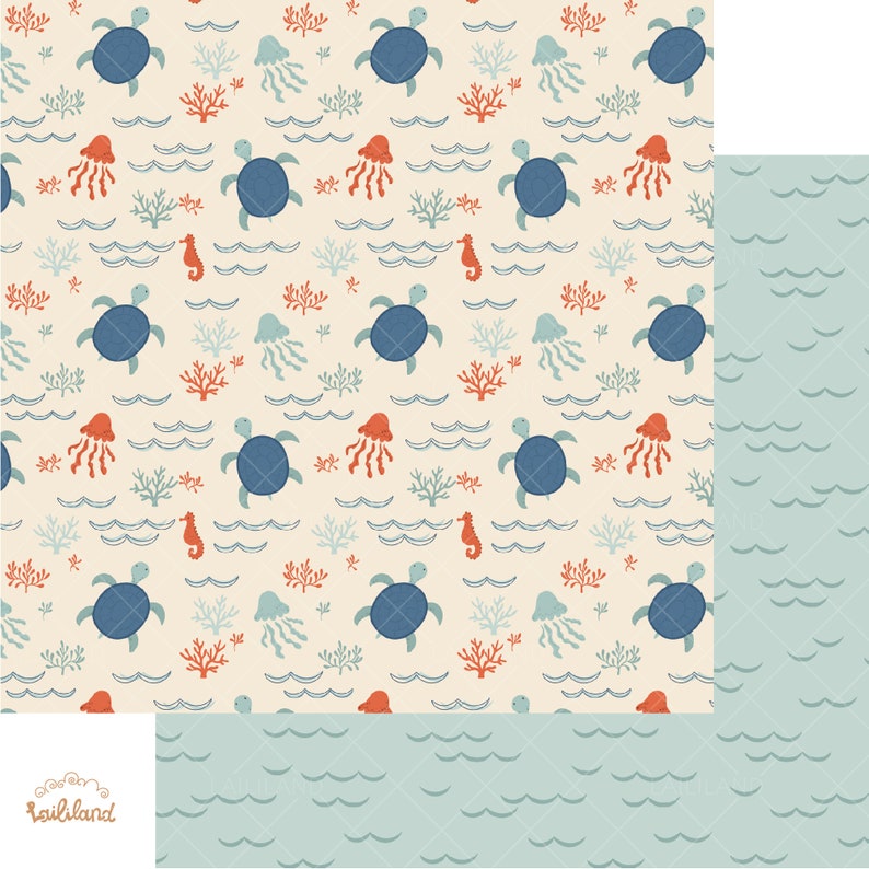 Nautical Digital Paper: Sea Seamless Patterns, JPG, EPS, SVG (instant ...