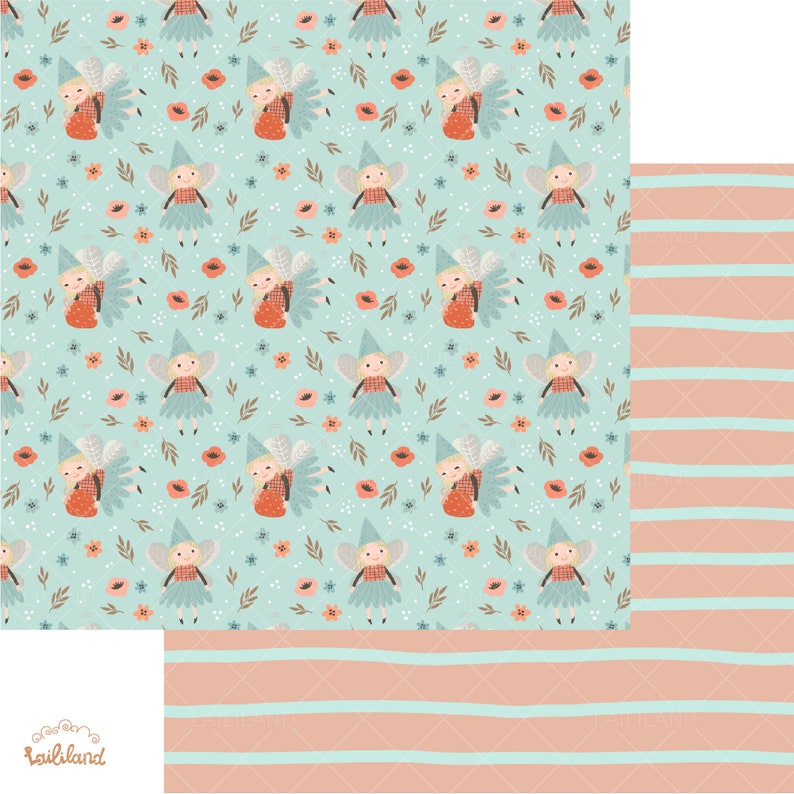 Garden Gnome Digital Paper Seamless Pattern Kids Digital | Etsy