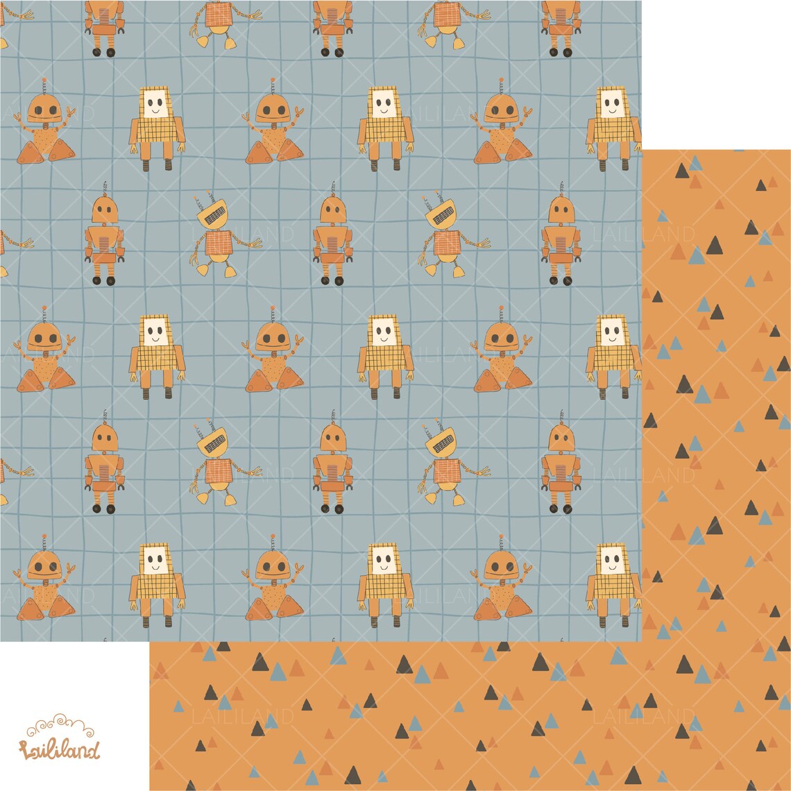 Robot Digital Paper Seamless Pattern Cute Robots Digital - Etsy