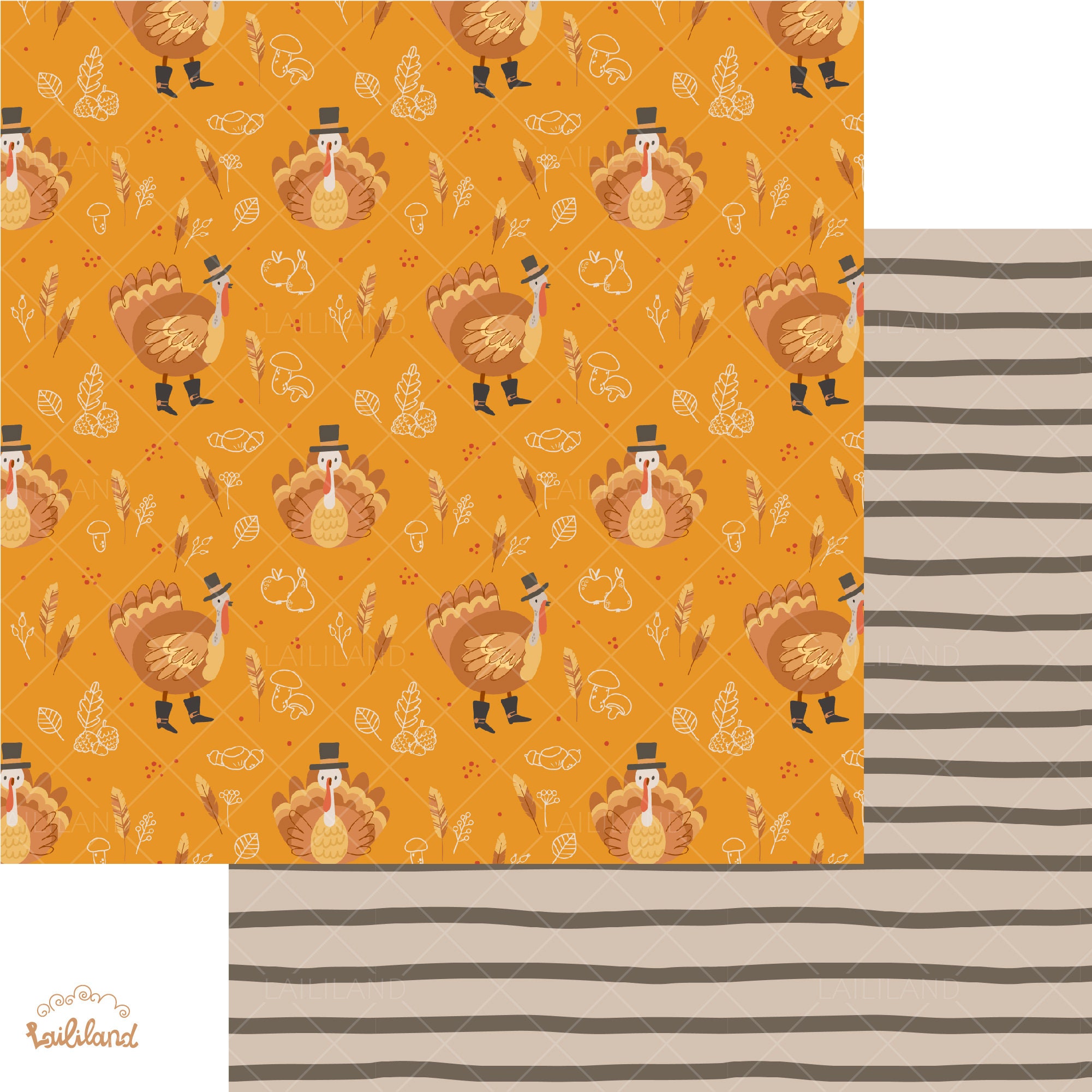 Thanksgiving Digital Paper: Seamless Patterns (digital Download) - Etsy