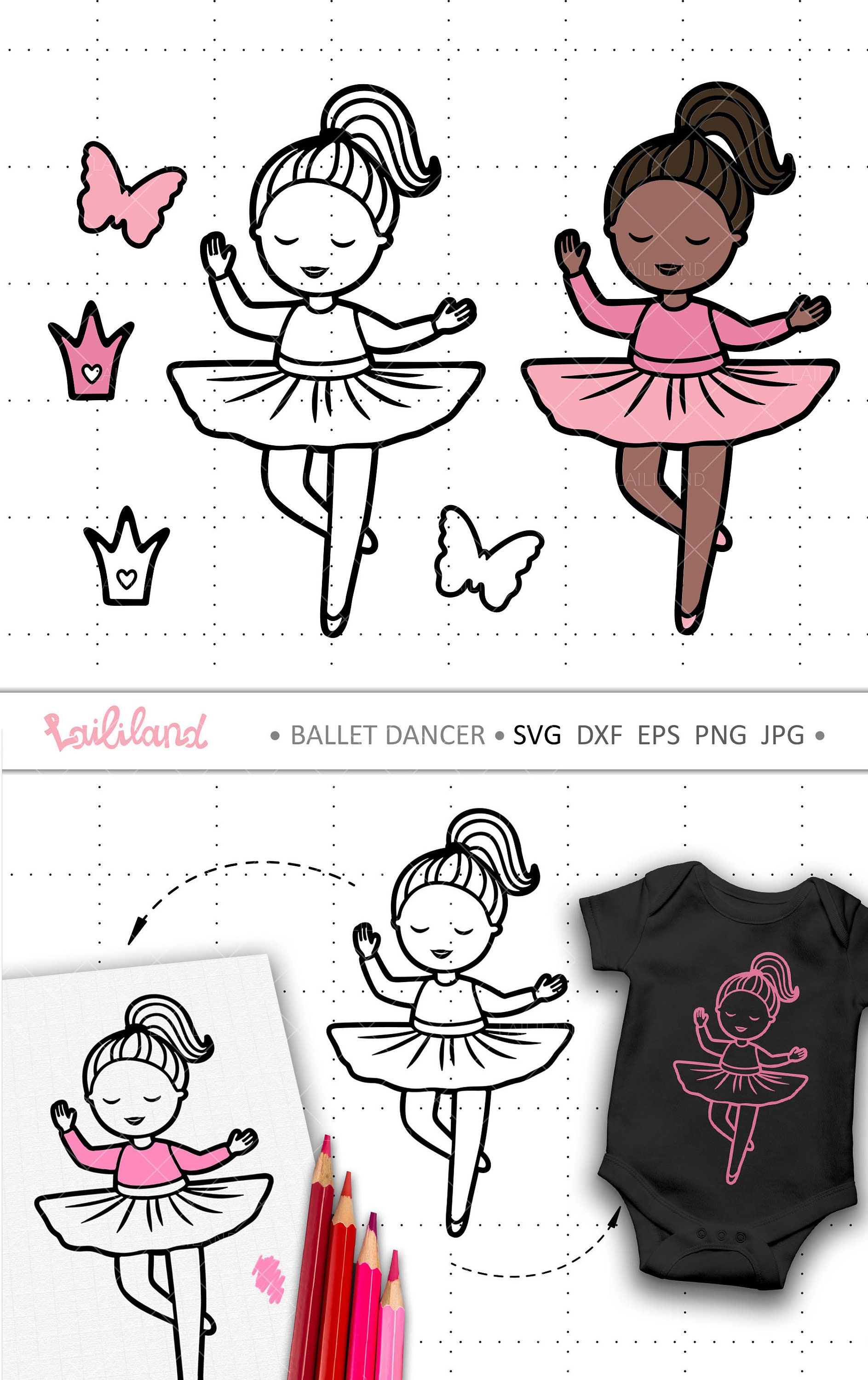 Dancer Svg Little Girl Svg Dance Svg Ballerina Svg - Etsy