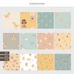 Easter Digital Paper: Spring Seamless Patterns (digital Download) - Etsy