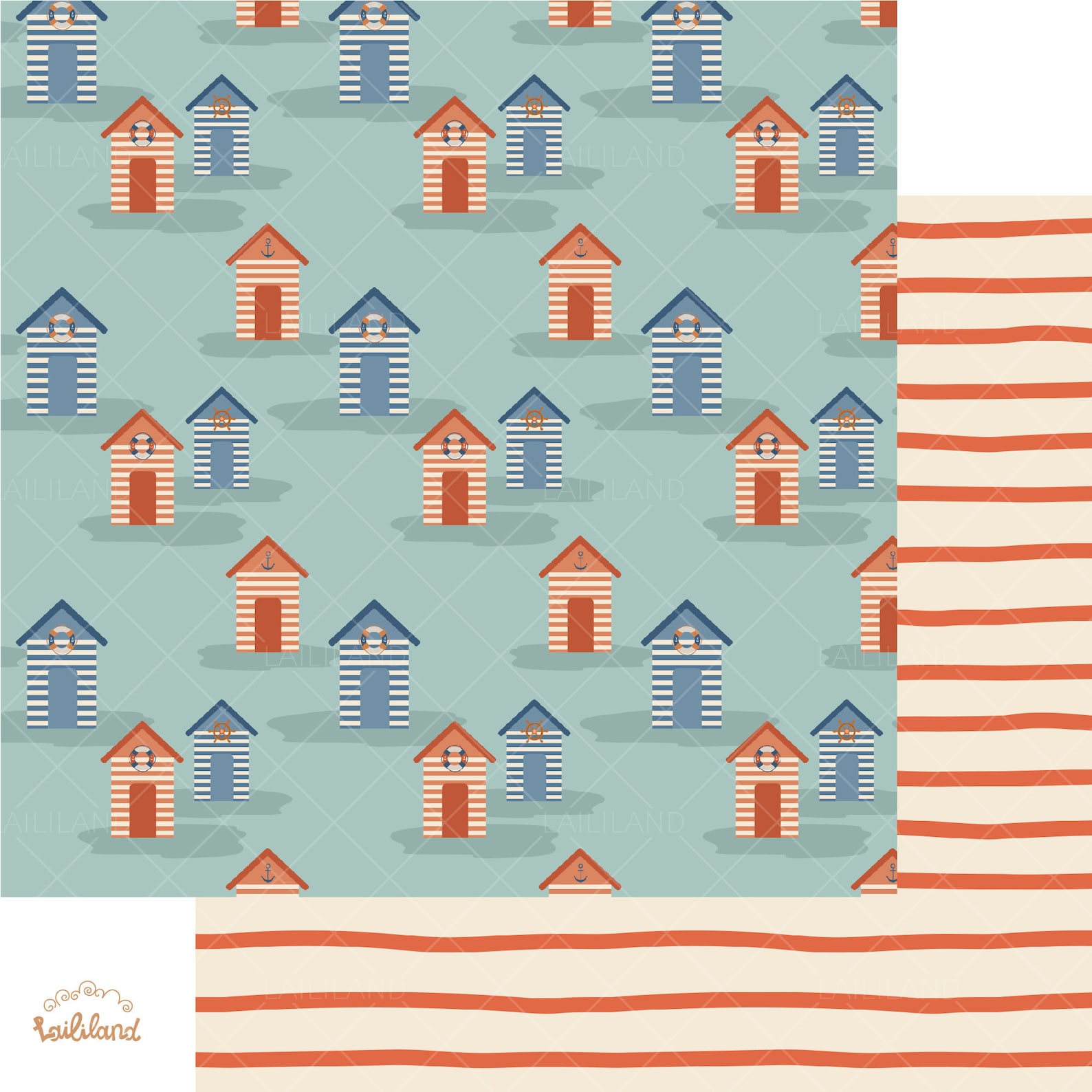 Nautical Digital Paper: Sea Seamless Patterns, JPG, EPS, SVG (instant ...