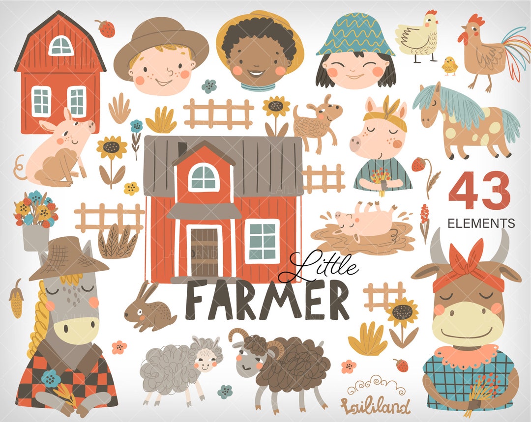 Farm Animal Clipart, Kids and Cute Farm Animals Clipart, Farm Clipart ...