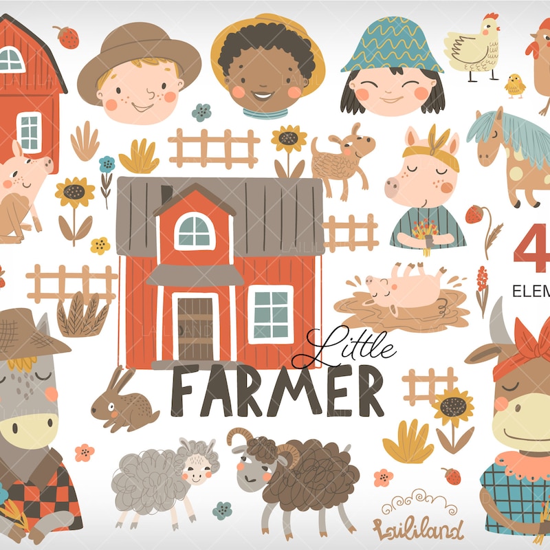 Farm Clipart - Etsy