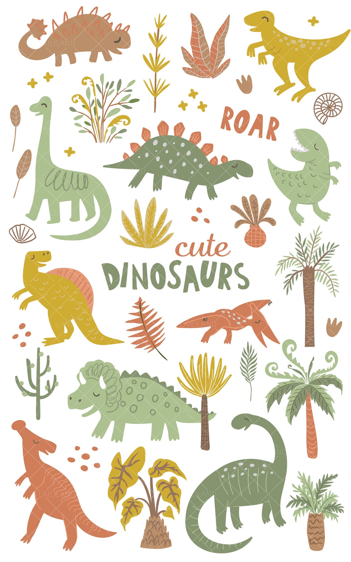 Dinosaur Clipart Vector Clipart Digital Download Dinosaur - Etsy Canada