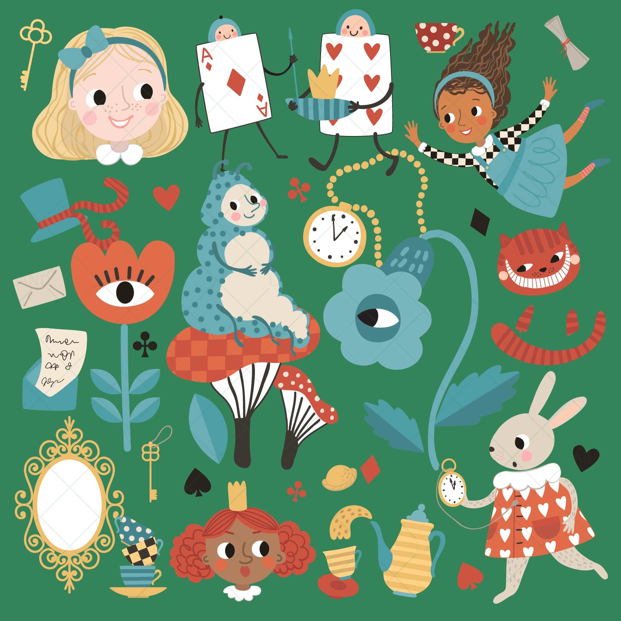 Wonderland Clipart Tea Party Png Files Fairy Tale Clipart - Etsy UK