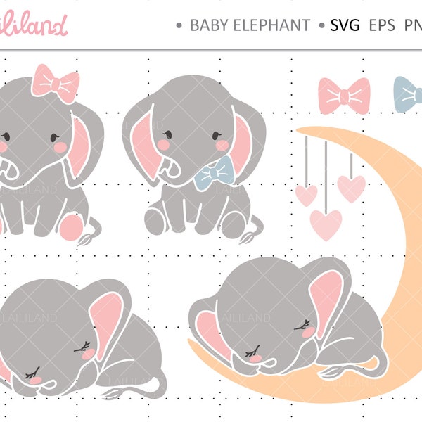 Baby Elephant Svg - Etsy