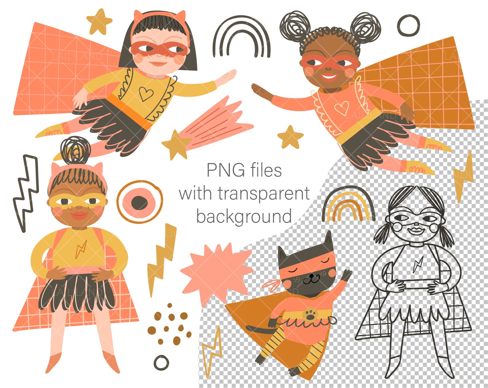 Superhero Clipart Girl Superhero Clipart African American - Etsy