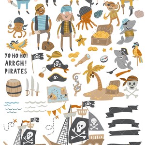 Pirate Clipart Set, Pirate Party Illustrations (digital Download) - Etsy
