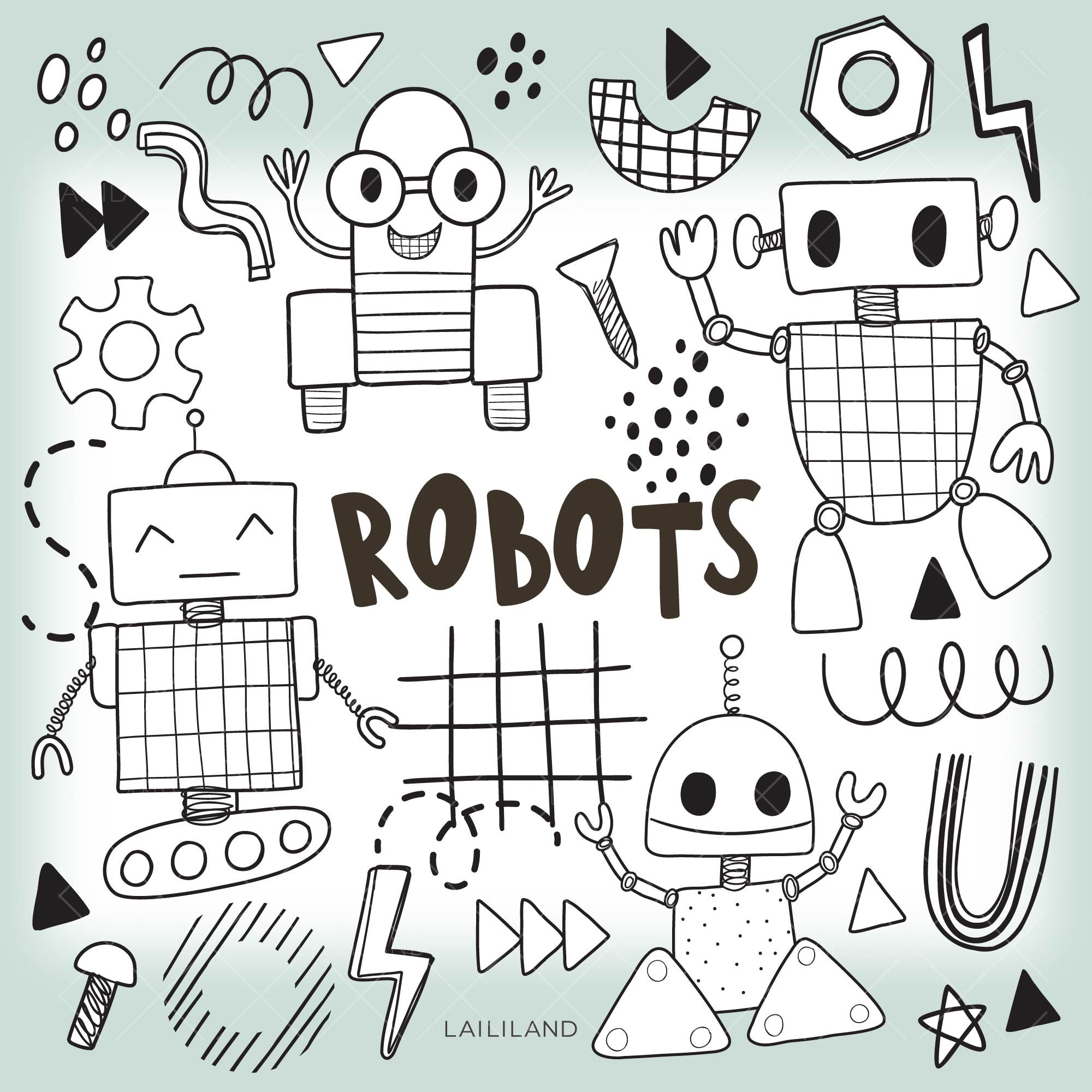 Cute Robot Doodles