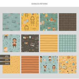 Back to School Digital Paper, Science Seamless Paper, Teacher Digital ...