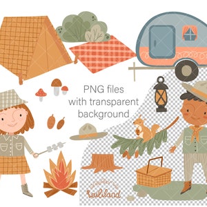 Camping Clipart, Camper Clipart, Camping Kids Clipart, Camping Supplies ...