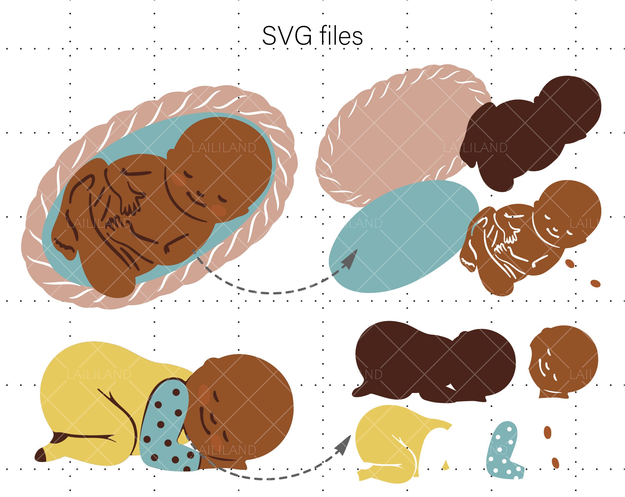 African American Baby Svg Newborn Svg Baby Svg Files Baby | Etsy