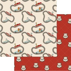 Race Car Digital Paper, Animal Racer Digital Background, Kids Seamless ...