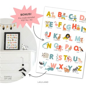 Animal Alphabet Clipart, ABC Clip Art, Cute Animals Png Files, Alphabet ...