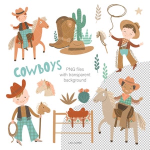Cowboy Clipart, Little Boy Clipart, African American Cowboy Clipart ...
