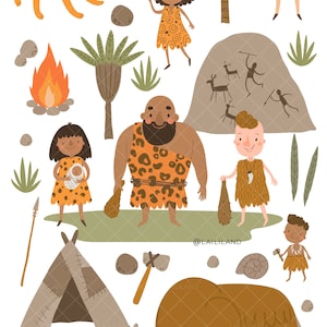 Stone Age Clipart, Prehistoric Era Clip Art, Ice Age Family Png ...