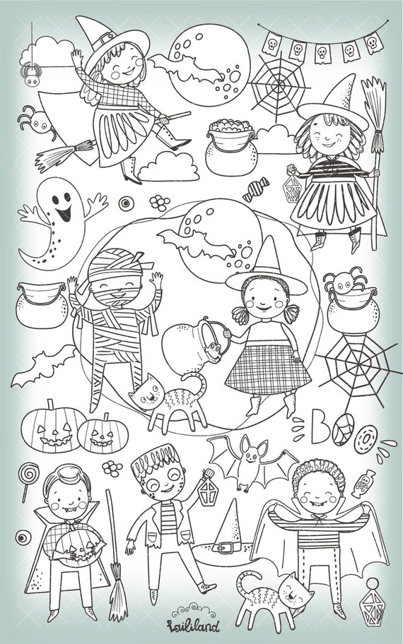 Halloween Clipart For Kids Black And White