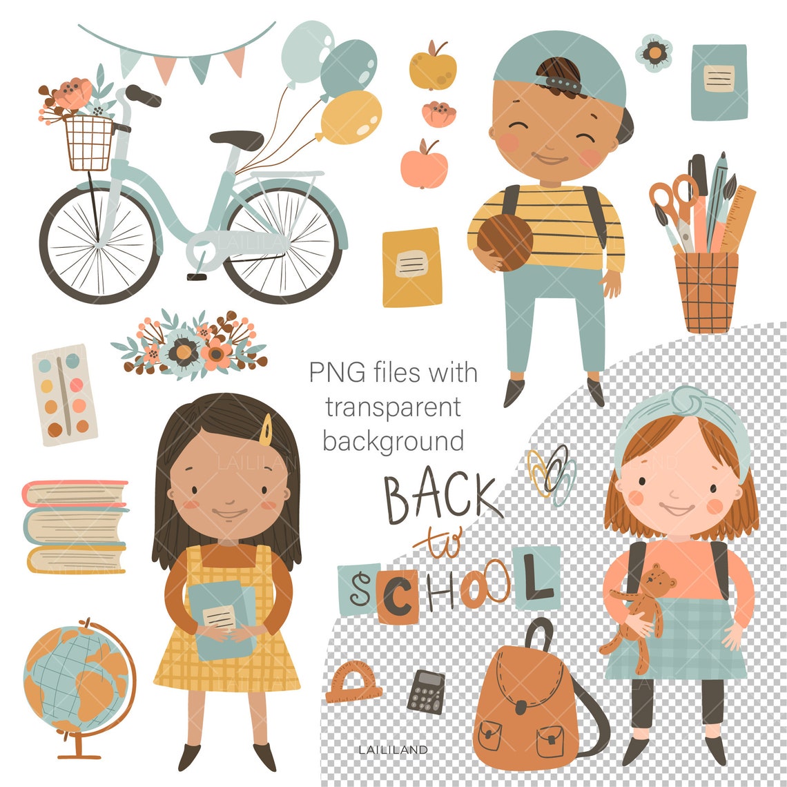 School Clipart Back to School Clipart Teacher Clipart | Etsy