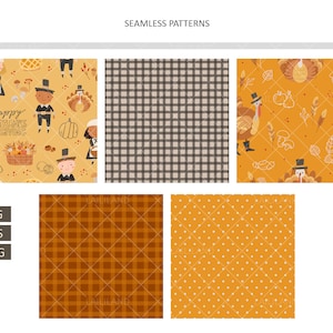 Thanksgiving Digital Paper, Seamless Pattern, Happy Thanksgiving ...