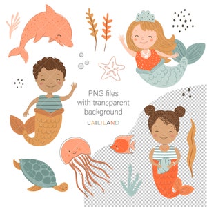 Mermaid Clipart, Ocean Clipart, Sea Clipart, Cute Mermaid Clip Art ...