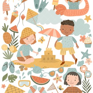 Summer clipart summer time kids clipart beach clipart pool | Etsy