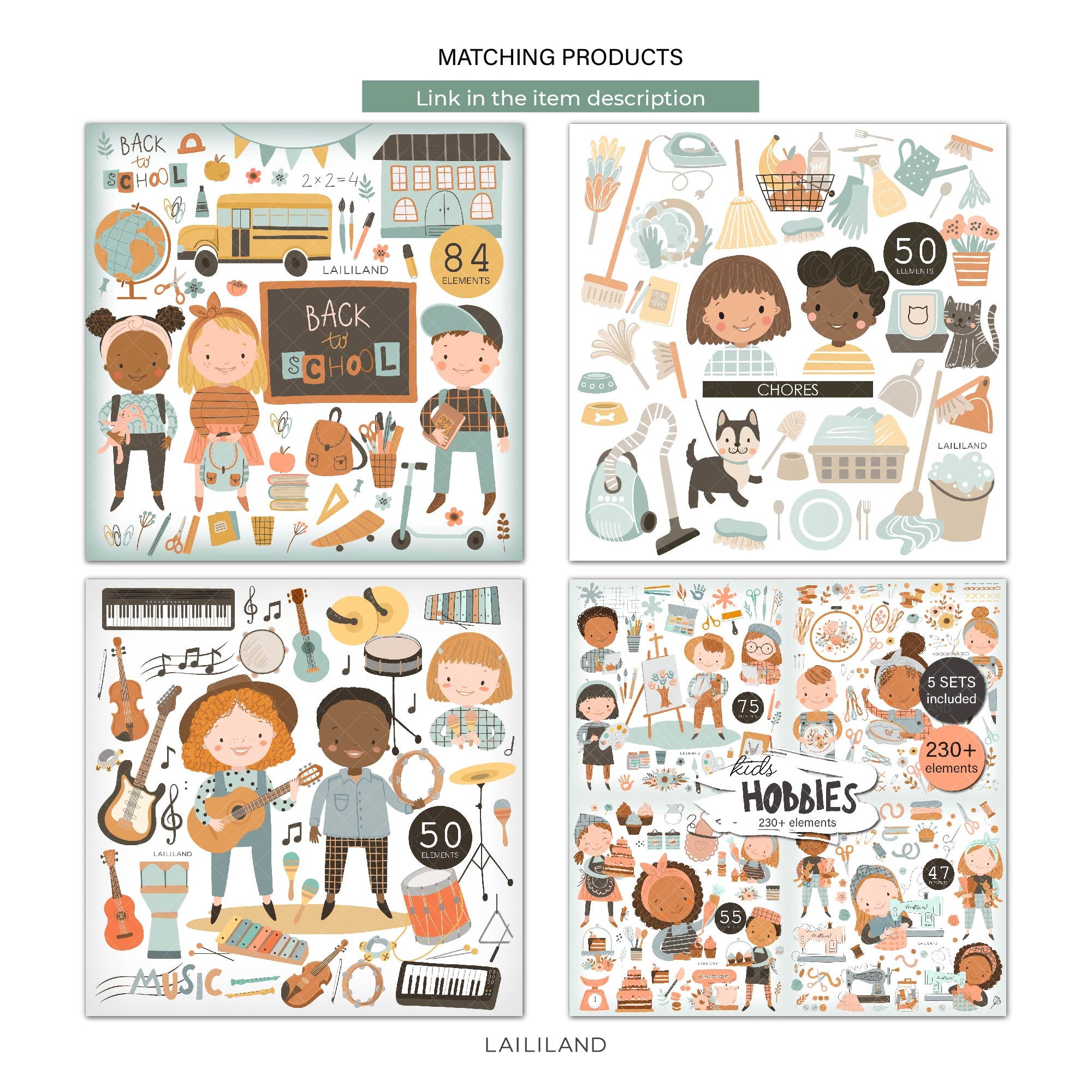 Kids Daily Routine Clipart: Morning, Afternoon, Evening (PNG, EPS, SVG ...