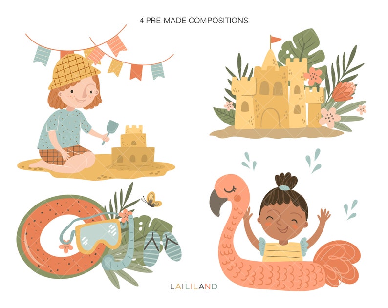 Summer Clipart Summer Time Kids Clipart Beach Clipart Pool | Etsy