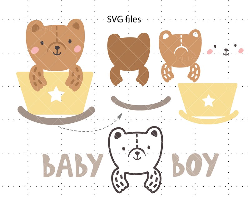 Baby Bear Boy SVG, Teddy Bear Clipart (digital Download) - Etsy