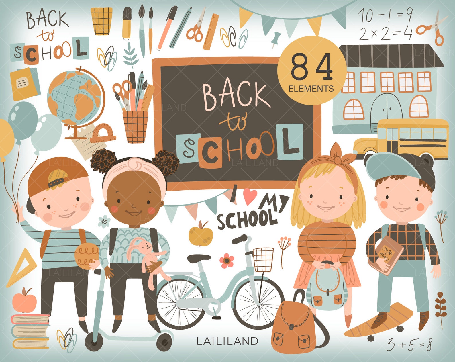 School Clipart Back to School Clipart Teacher Clipart | Etsy