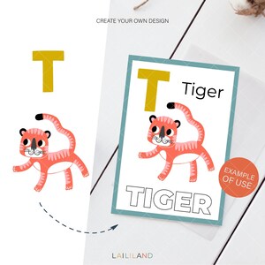 Animal Alphabet Clipart, ABC Clip Art, Cute Animals Png Files, Alphabet ...