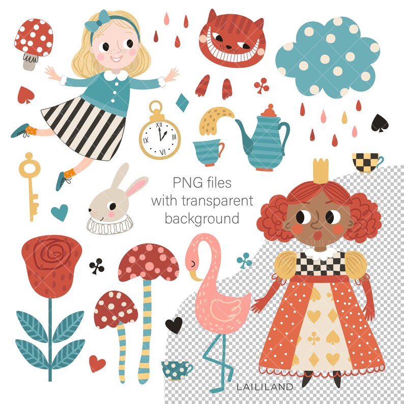 Wonderland Clipart Tea Party Png Files Fairy Tale Clipart - Etsy UK