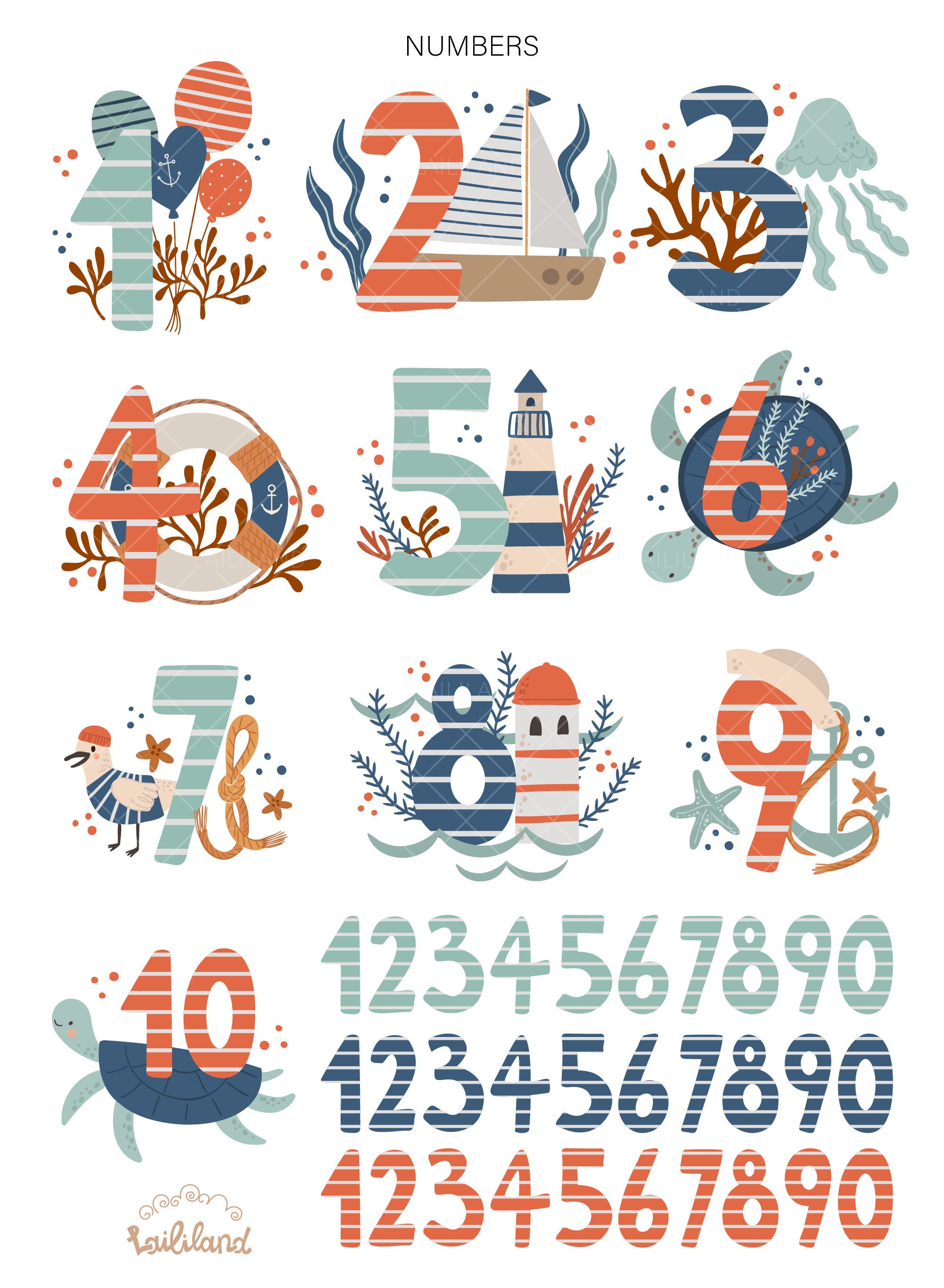 Nautical Clipart Kids Clipart Summer Clipart Nautical | Etsy