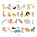 Animal Alphabet Clipart, ABC Clip Art, Cute Animals Png Files, Alphabet ...