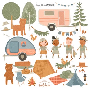 Camping Clipart, Camper Clipart, Camping Kids Clipart, Camping Supplies ...