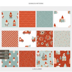 Christmas Gnome Seamless Pattern: Winter Digital Paper (digital ...