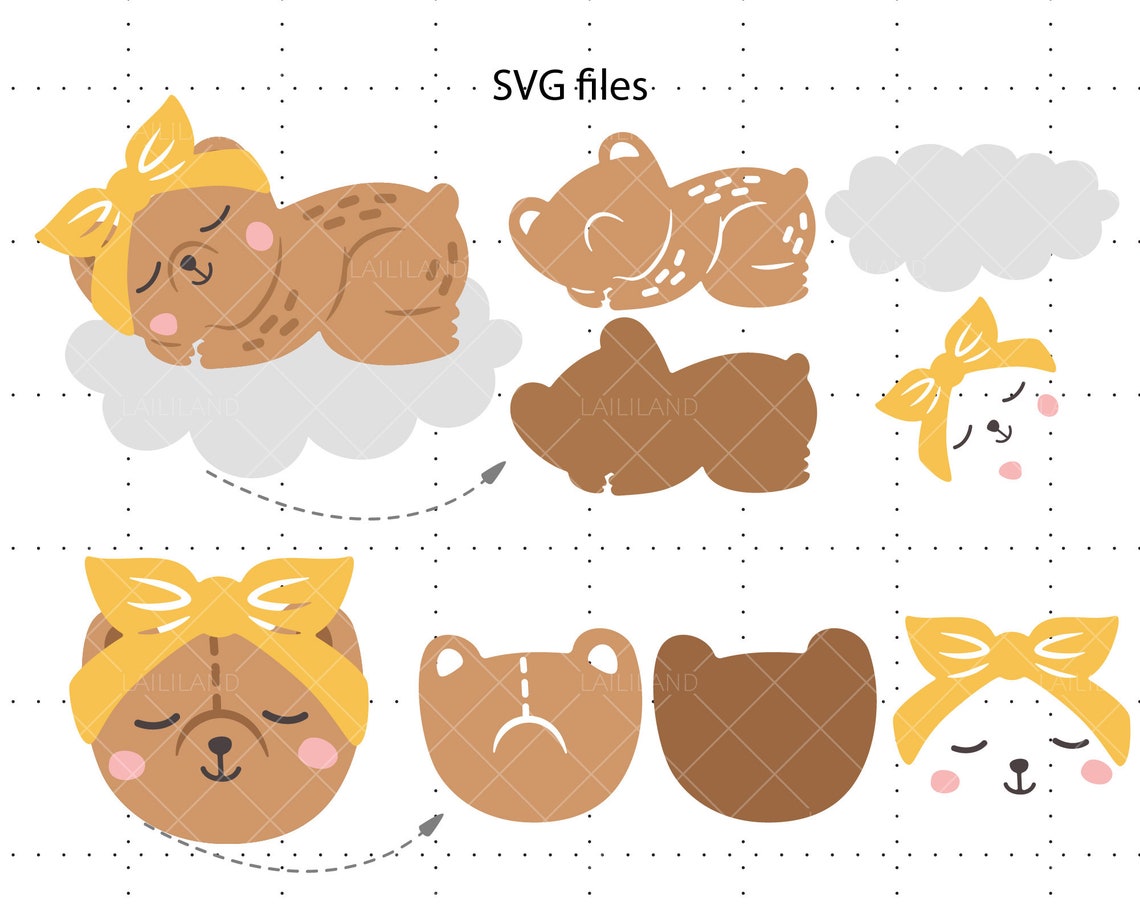 Baby Bear Girl SVG, Teddy Bear Baby Shower (digital Download) - Etsy
