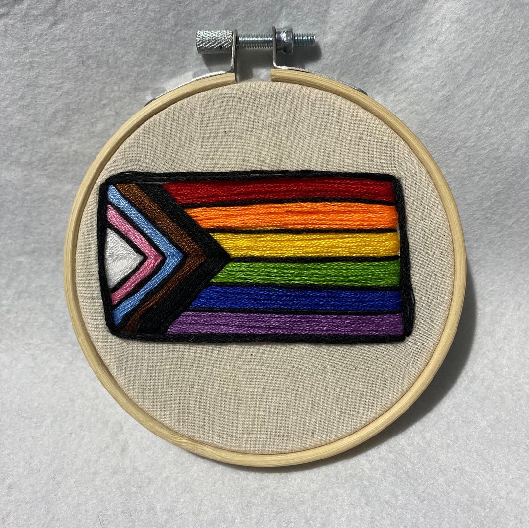 LGBTQIA Hand Embroidered Flag - Etsy