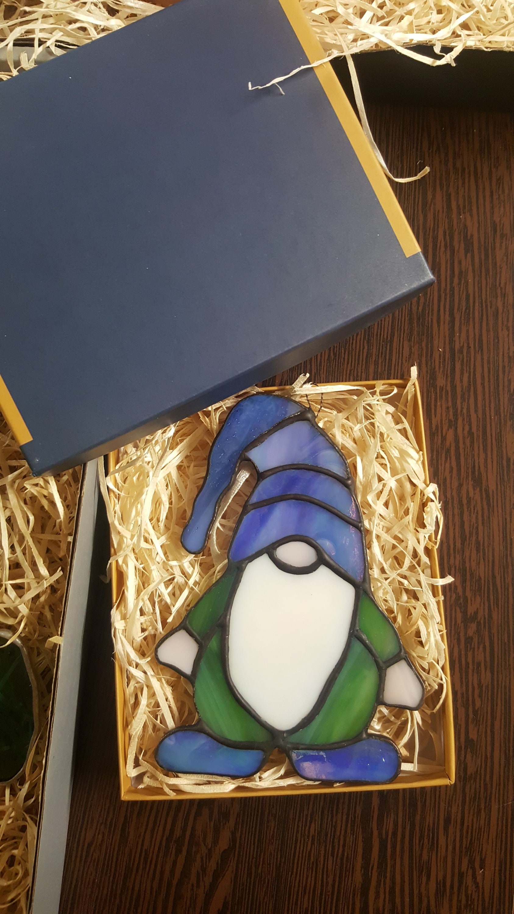 Stained Glass Gnome,window Hangings, Christmas Gift,stained Glass ...